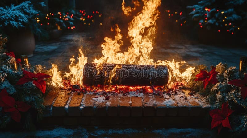 A Fire Pit with a Log in the Middle of it Stock Illustration ...