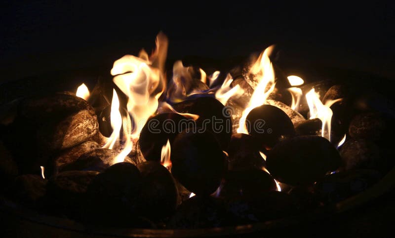 Fire pit at night stock image. Image of bright, closeup - 95525849