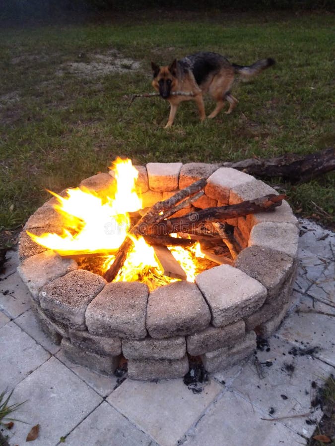 Fire Pit Outside Relax Family Time Stock Photo - Image of family, relax ...