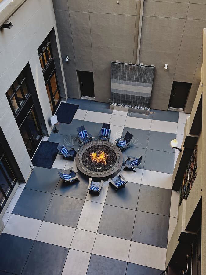 Fire Pit it in a Residential Building Stock Image - Image of backyard ...