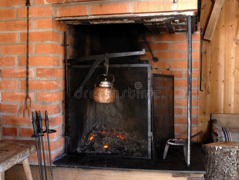 Fire place stock photo. Image of rustic, indoors, swedish - 22300366