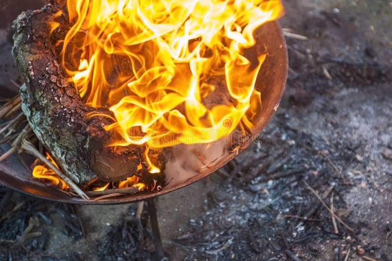 Fire place 5 stock photo. Image of camping, smoke, burning - 77765606