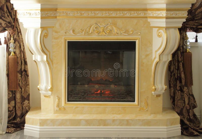 Fire place stock image. Image of fire, detail, expensive - 54999831