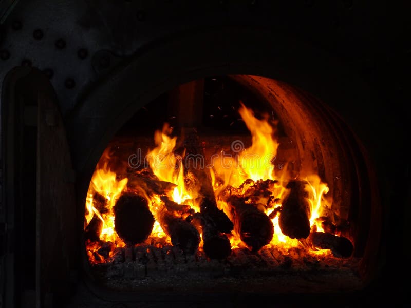 An Open Fire in a Fire Place Stock Photo - Image of coal, hearth: 36921690