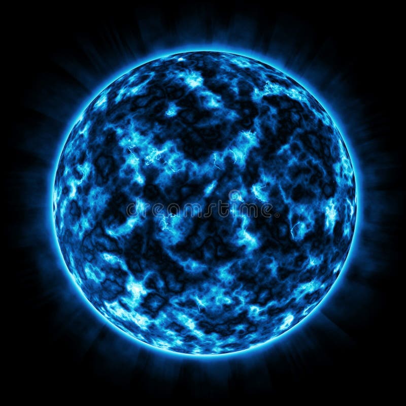 Fire planet (blue) stock illustration. Illustration of light - 486313