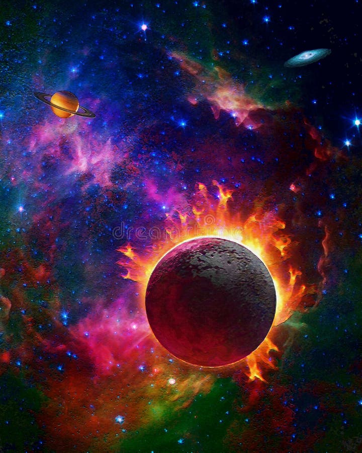 Surreal Planet Enshrouded by Space Dust Stock Image - Image of green ... Surreal Planet Enshrouded by Space Dust Stock Image - Image of green ...