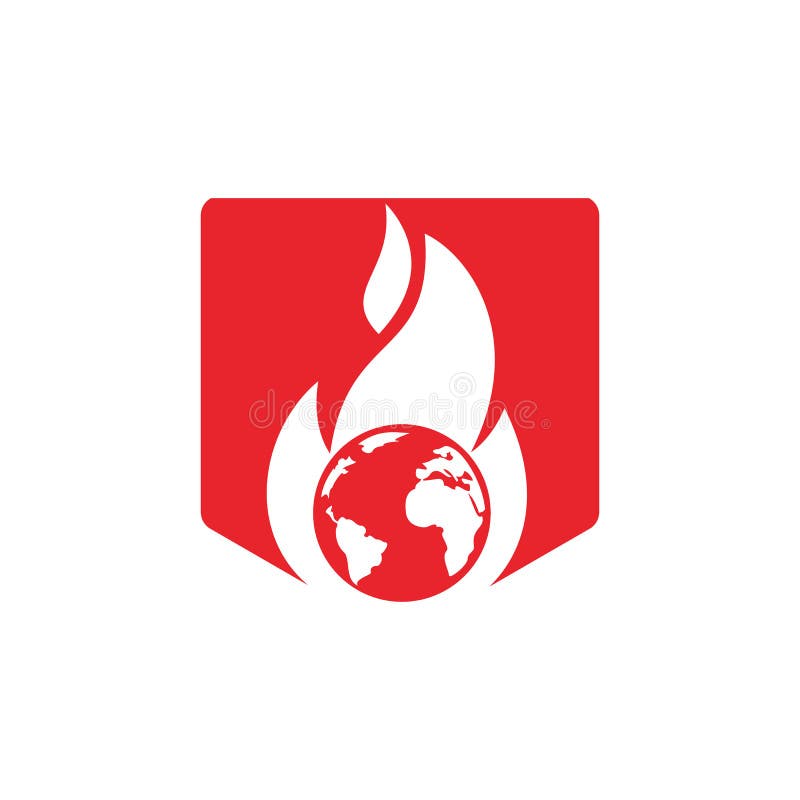 Fire Planet Vector Logo Design Template. Stock Vector - Illustration of ...