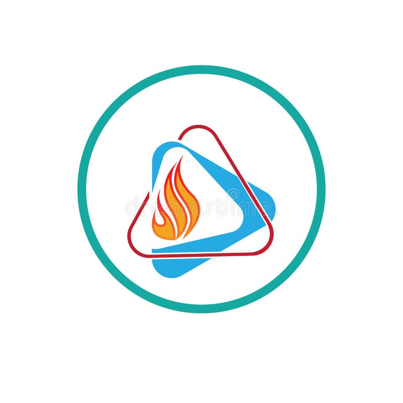 Fire and Play Button Logo Design Template Stock Vector - Illustration ...