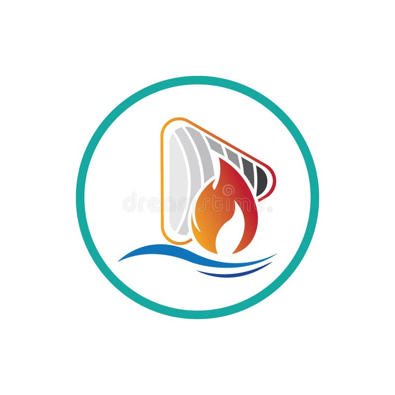 Fire and Play Button Logo Design Template Stock Vector - Illustration ...