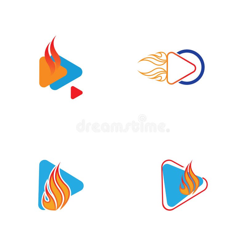 Fire and Play Button Logo Design Template Stock Vector - Illustration ... Fire and Play Button Logo Design Template Stock Vector - Illustration ...