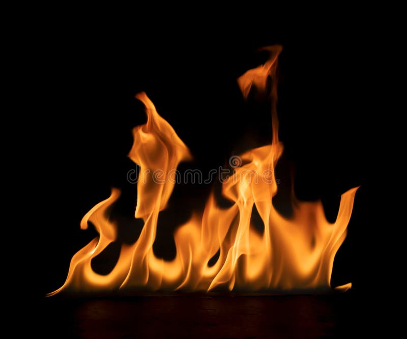 Fire Png Burning Flame Isolated on a Black Background Stock Image ...