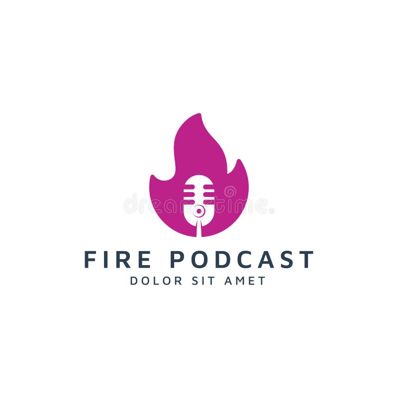 Fire Podcast Negative Space Logo Design Stock Vector - Illustration of ...