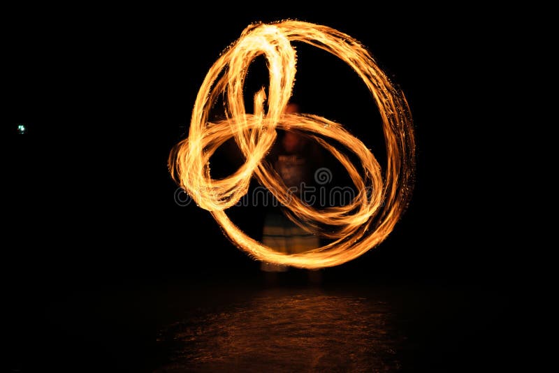 Fire poi show editorial stock image. Image of flame - 245443659