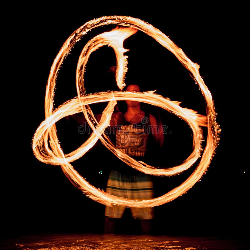 Fire poi show editorial stock photo. Image of night - 245443673