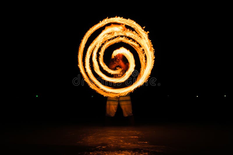Fire poi show editorial stock photo. Image of entertainment - 245443688