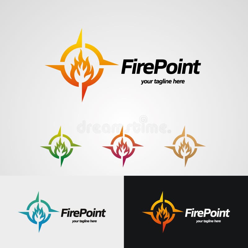 Fire Point Logo Designs Template Stock Vector - Illustration of ...