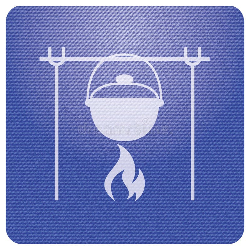 Fire and pot icon stock vector. Illustration of roaster - 125477383