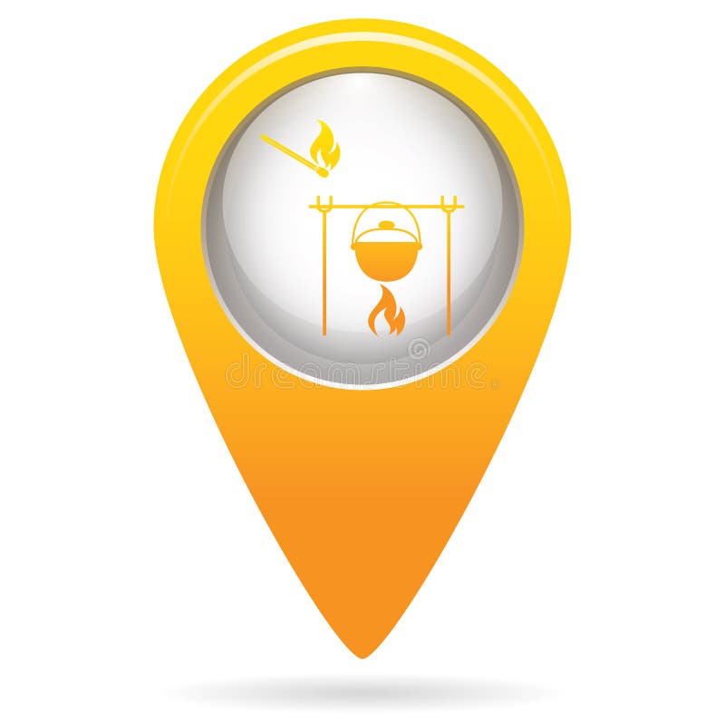 Fire and pot icon stock vector. Illustration of barbecue - 128004446