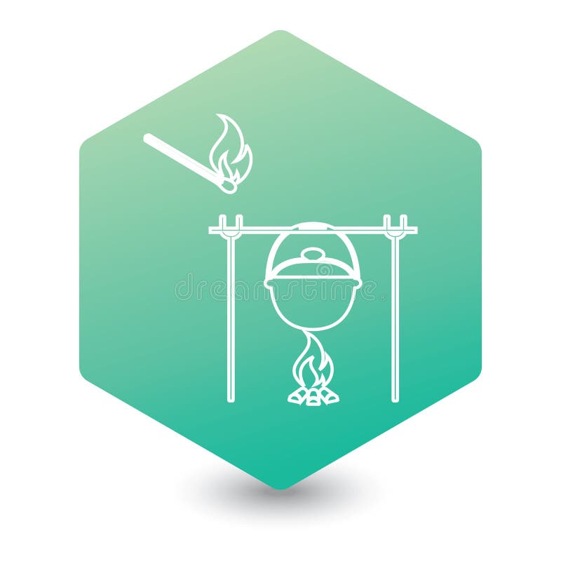 Fire and pot icon stock vector. Illustration of roaster - 165200483