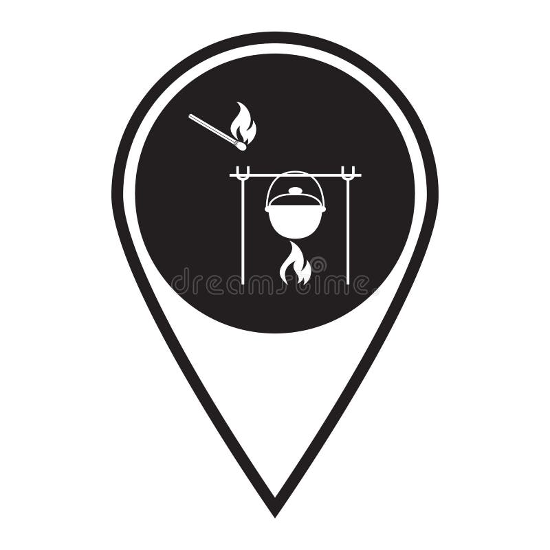 Fire and pot icon stock vector. Illustration of barbecue - 187747061
