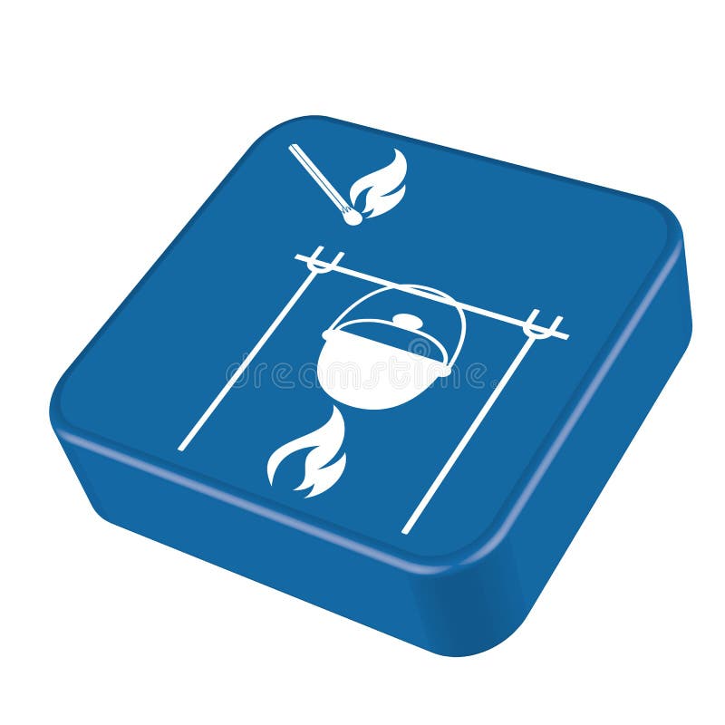 Fire and pot icon stock vector. Illustration of vector - 88744988