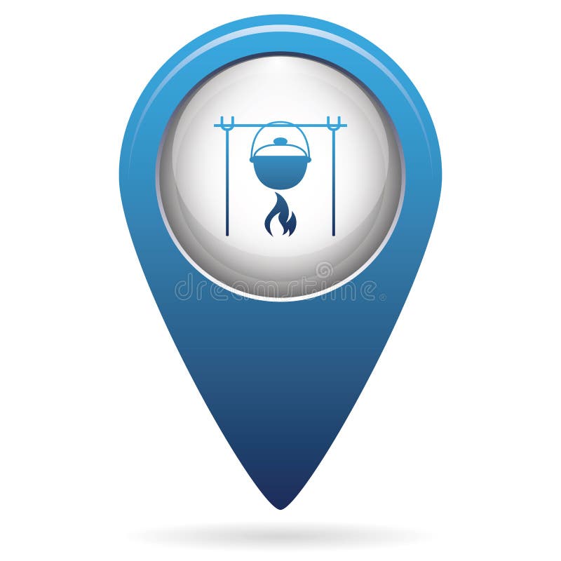 Fire and pot icon stock vector. Illustration of icon - 93323842