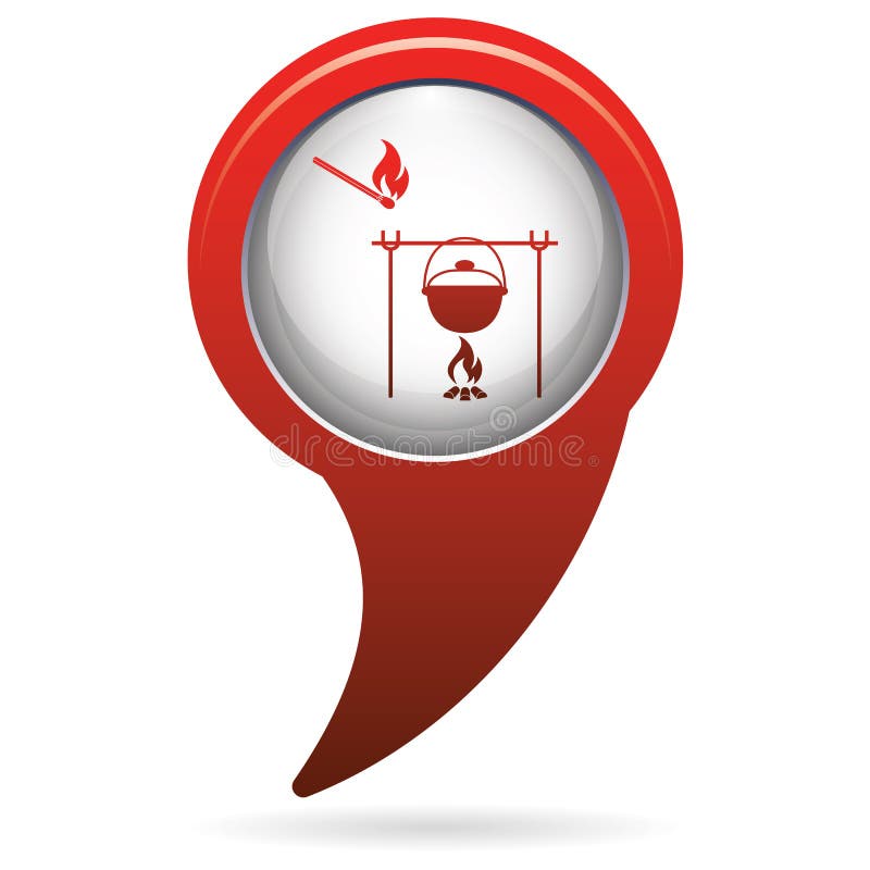 Fire and pot icon stock vector. Illustration of summer - 93791898