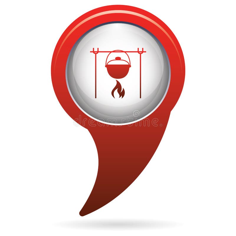 Fire and pot icon stock vector. Illustration of grilled - 93792126