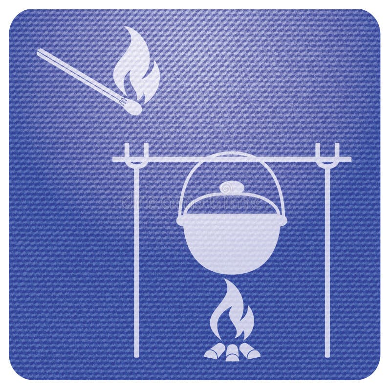 Fire and pot icon stock vector. Illustration of food - 125477380