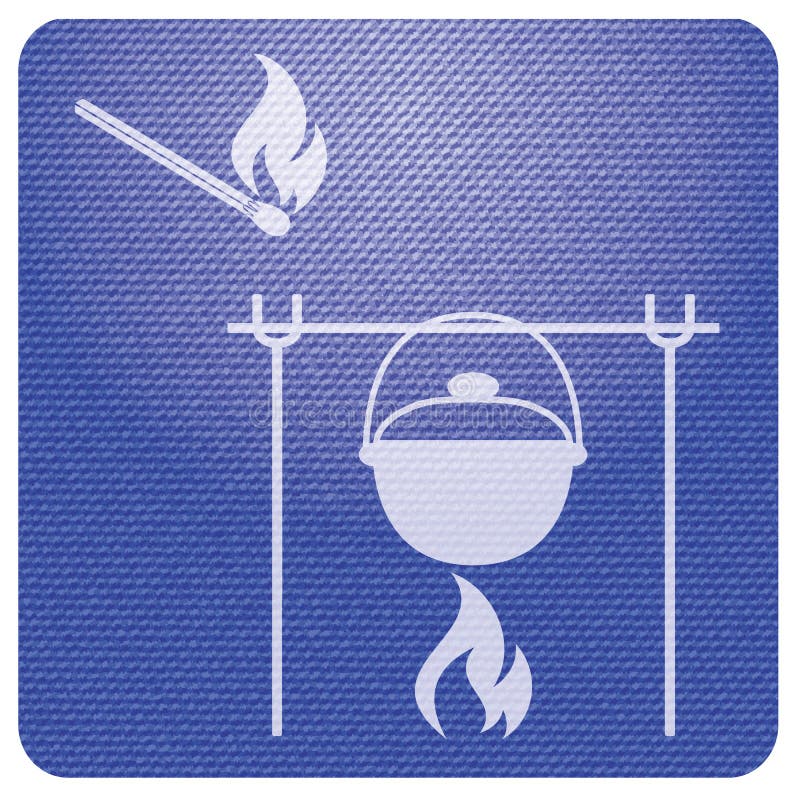 Fire and pot icon stock vector. Illustration of food - 128446538