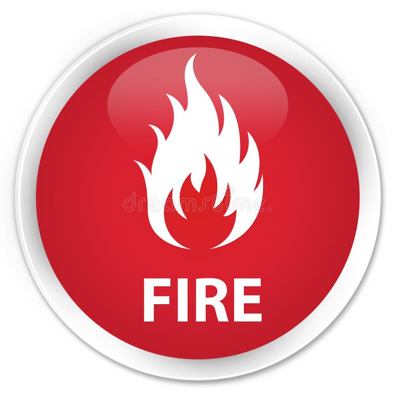 Fire Premium Red Round Button Stock Illustration - Illustration of heat ...