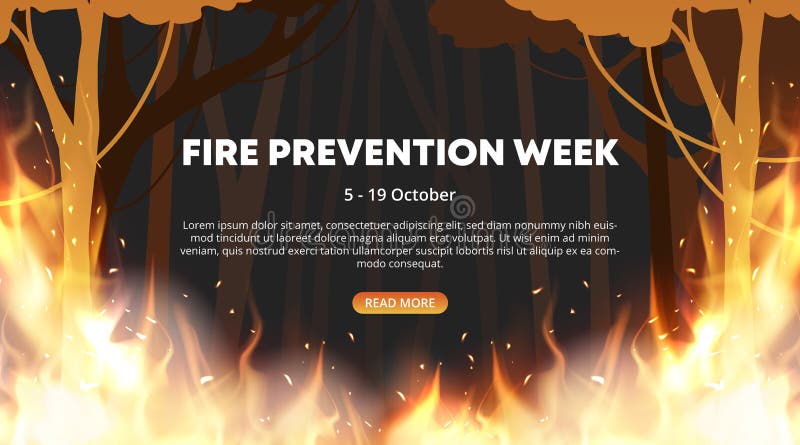 Fire Prevention Week Background with a Forest Fires Situation Stock ...