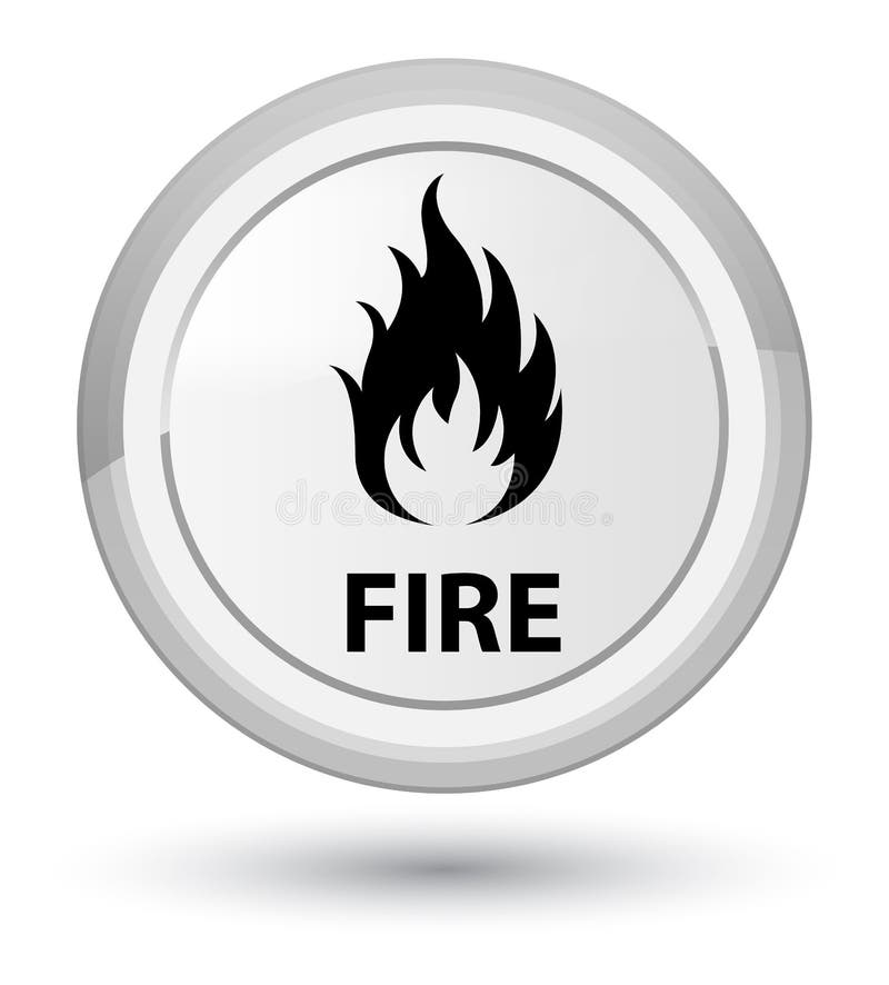 Fire Prime White Round Button Stock Illustration - Illustration of ...