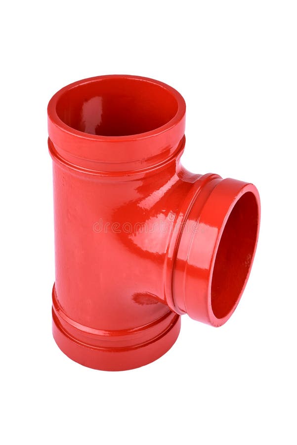 Red fire protection pipe stock photo. Image of pipe - 124113230