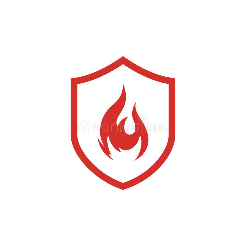 Fire Protection Shield Icon. Vector Fire Shield Stock Vector ...