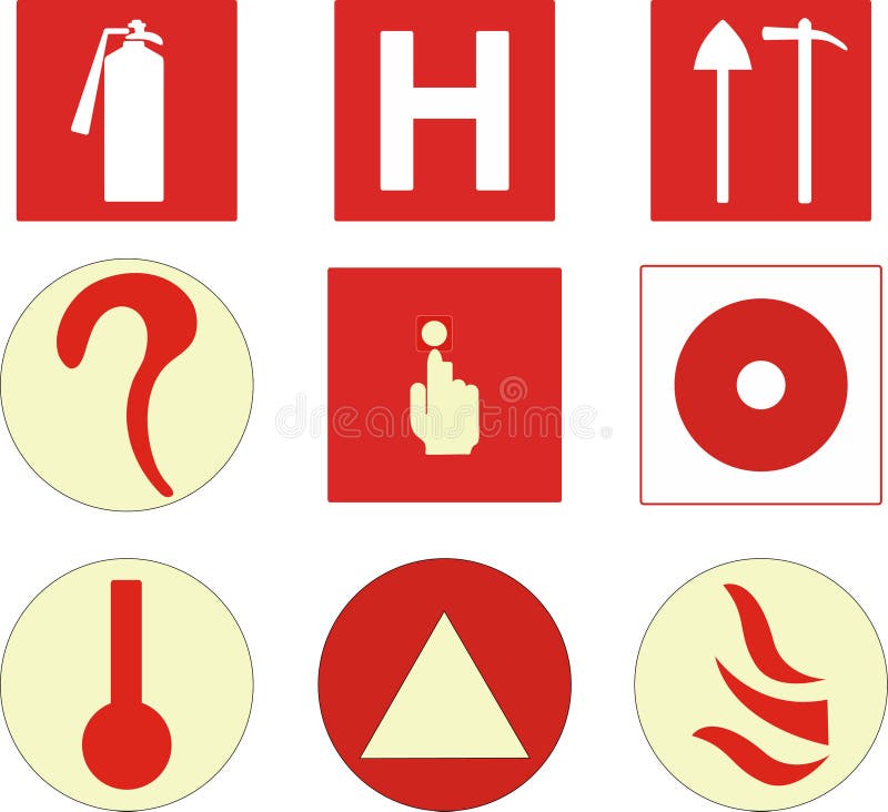 Fire protection symbols stock illustration. Illustration of disaster ...