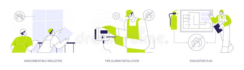 Fire Protection System Abstract Concept Vector Illustrations. Stock ...