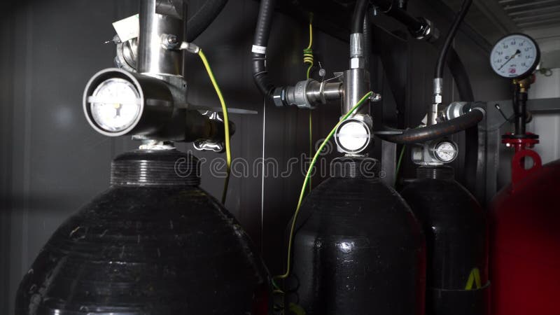 Fire Protection System Close Up, Meter Indicates the Pressure Stock ...