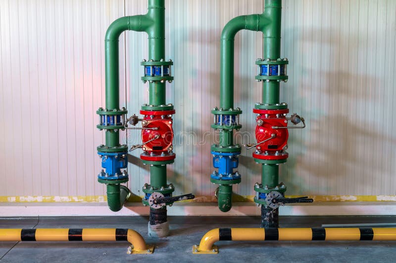 Fire Protection System in a Warehouse Stock Photo - Image of pipe ...