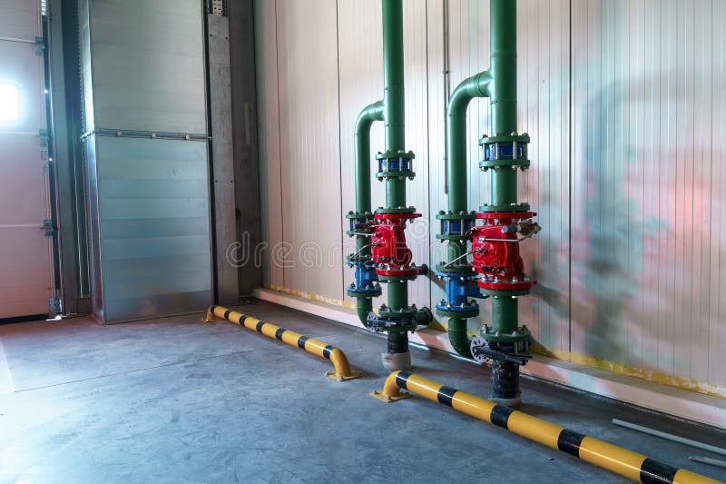 Fire Protection System in a Warehouse Stock Photo - Image of control ...