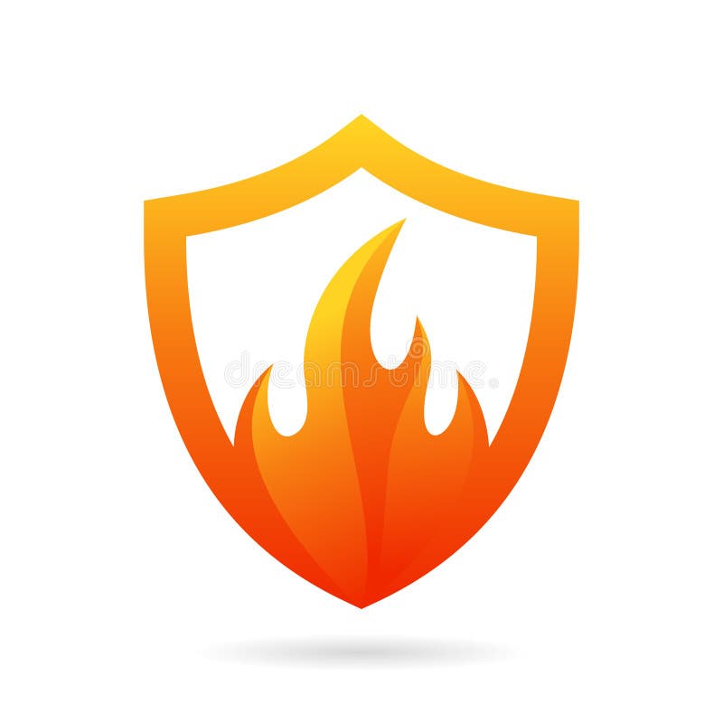 Fire Protection Vector Logo, Shield Fire Logo Stock Vector ...