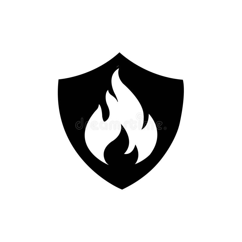 Fire Protection. Vector Fire Shield. Vector Shield Icon. Security ...