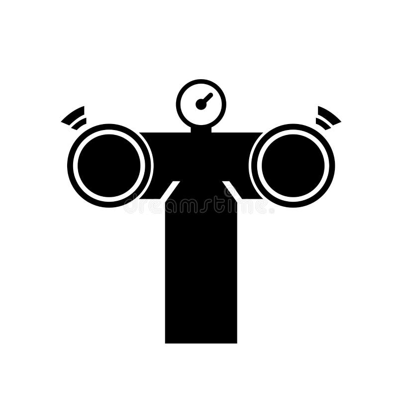 Fire Pump Connection Black Icon, Vector Illustration, Isolate on White ...