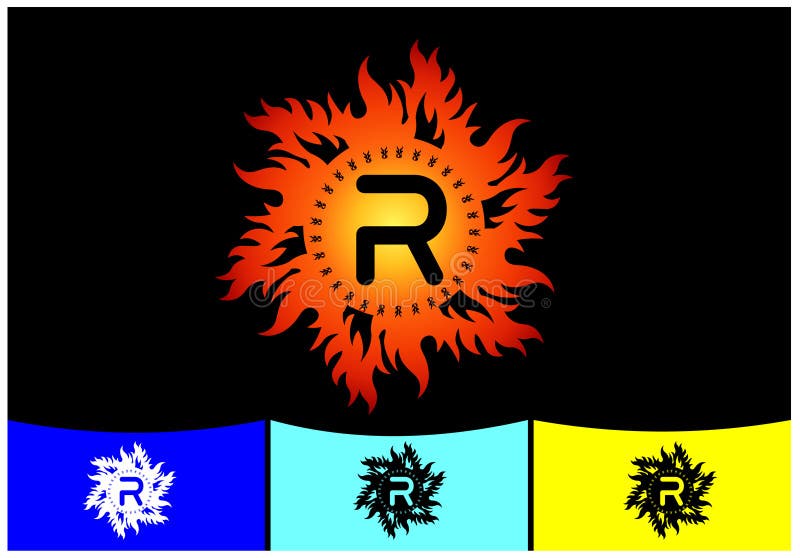 Fire R Letter Logo and Icon Design Template Stock Illustration ...