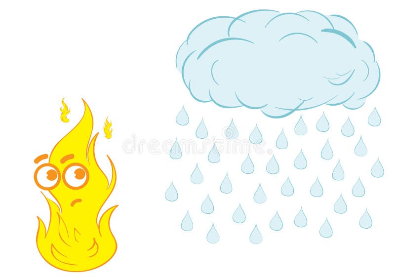 Fire and rain stock vector. Illustration of rain, fiery - 62840175