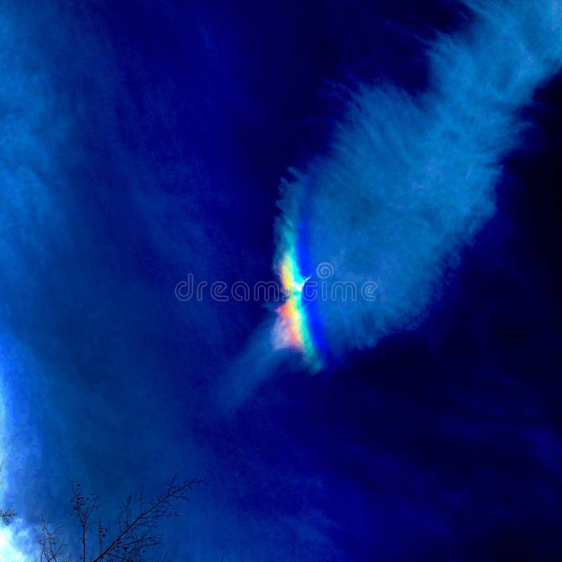 Fire Rainbow Rounded-horizontal Arc. Rare Natural Phenomenon. Stock ...