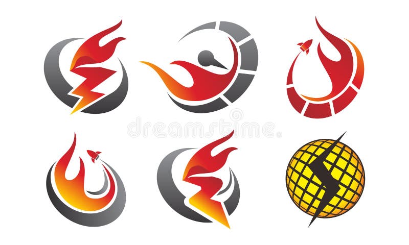 Fire Rapid Template Set stock vector. Illustration of acceleration ...