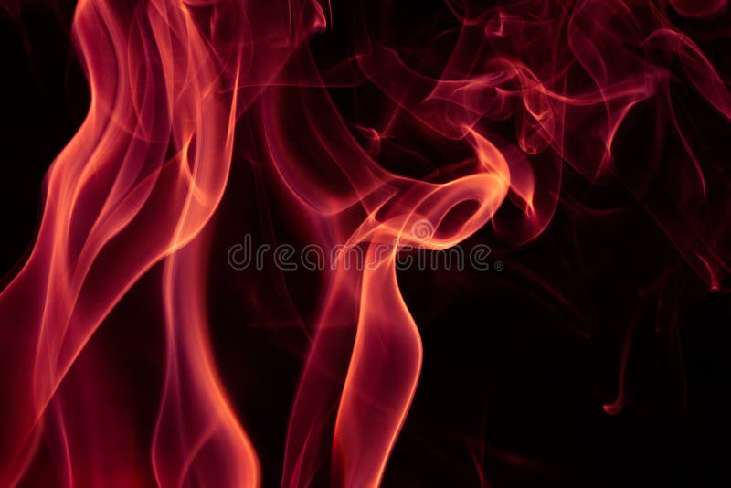 Fire Red Abstract Smoke Design on Black Background Stock Image - Image ...