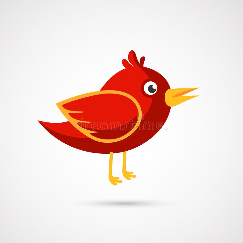 Fire Red bird icon. stock vector. Illustration of bird - 94631637