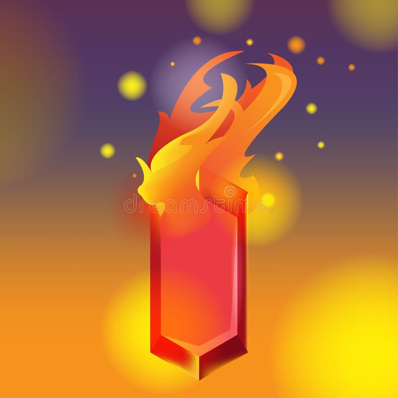 Fire Red Crystal Glitter Stone Vector Stock Illustration - Illustration ...